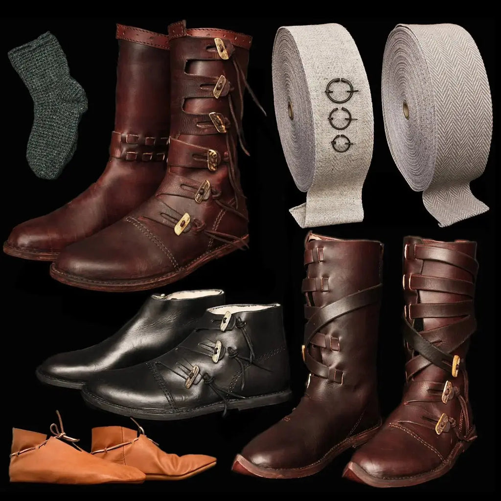 Handmade Replica Viking Shoes - Viking Leather Boots | Viking Dragon