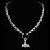 10mm Silver King Chain Necklace with Gotland Dragon Heads