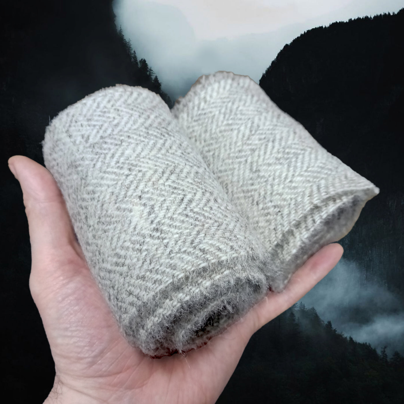 Wool Viking Leg Wraps /Winingas in Herringbone Weave