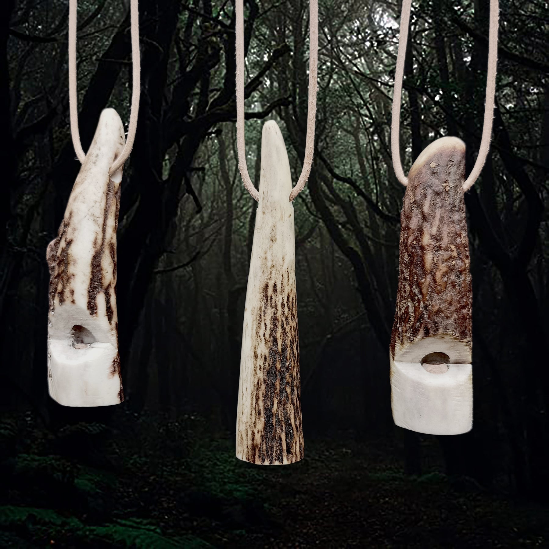 Scottish Red Deer Handmade Antler Whistle - Viking Accessory