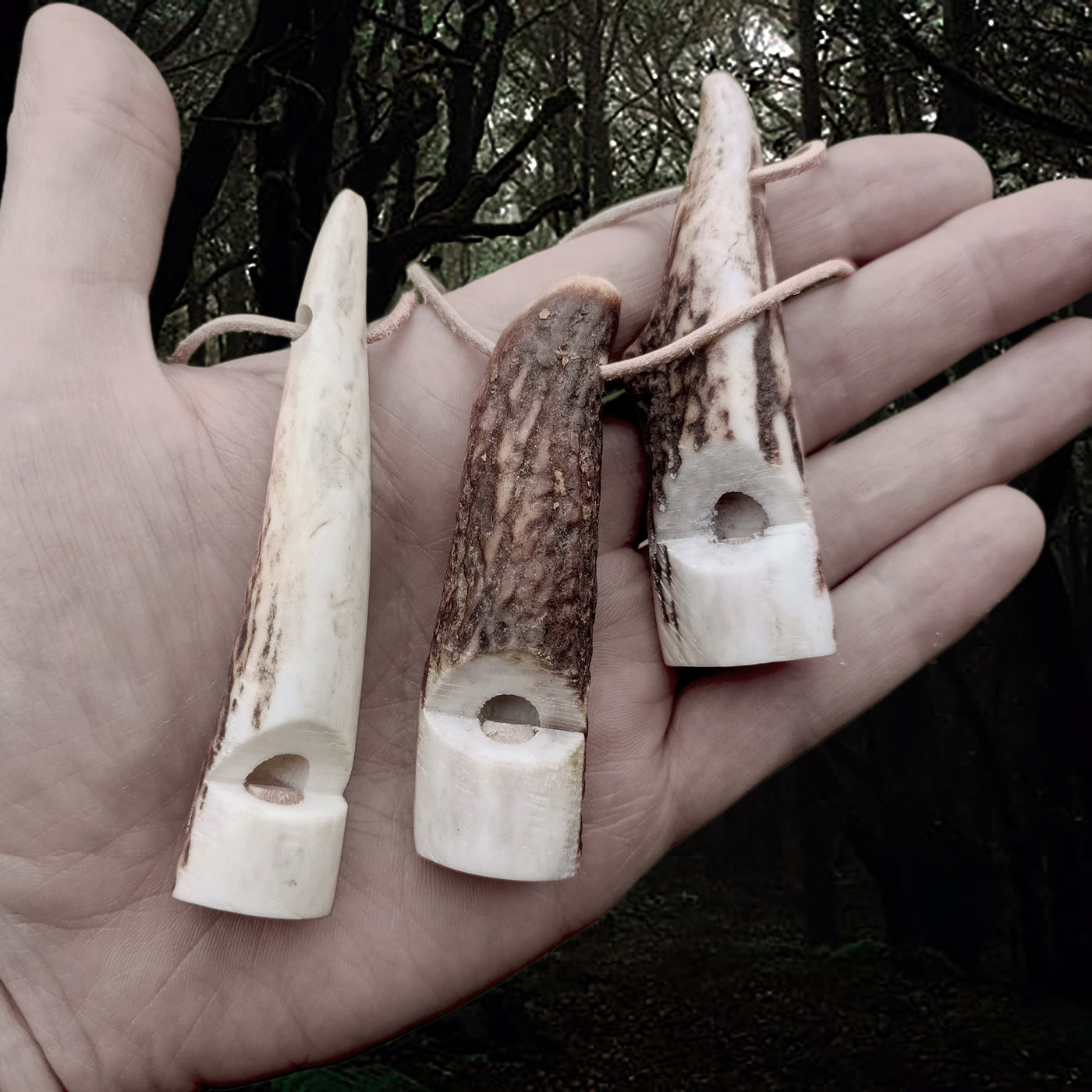 Scottish Red Deer Handmade Antler Whistle - Viking Accessory