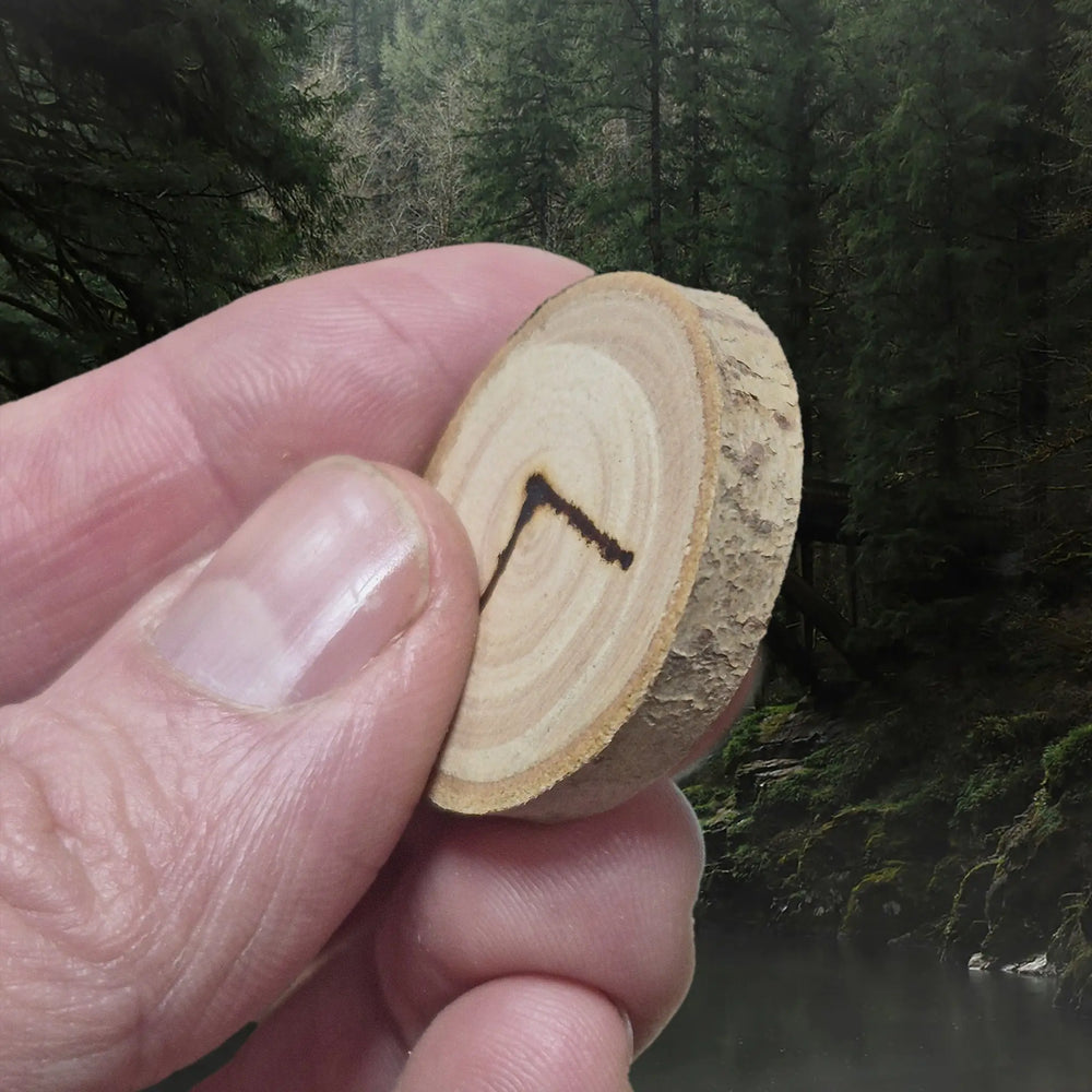 Elder Futhark White Willow Rune Set with Hessian Pouch