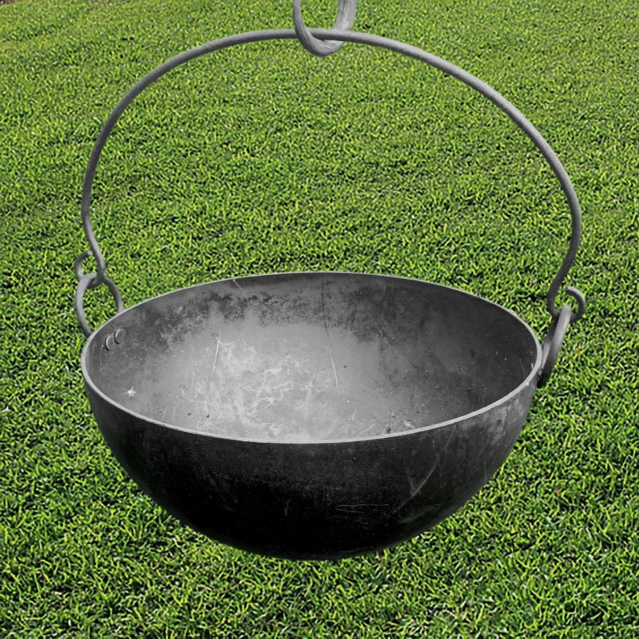 Large Handmade Riveted Steel Cauldron for Viking Feasts