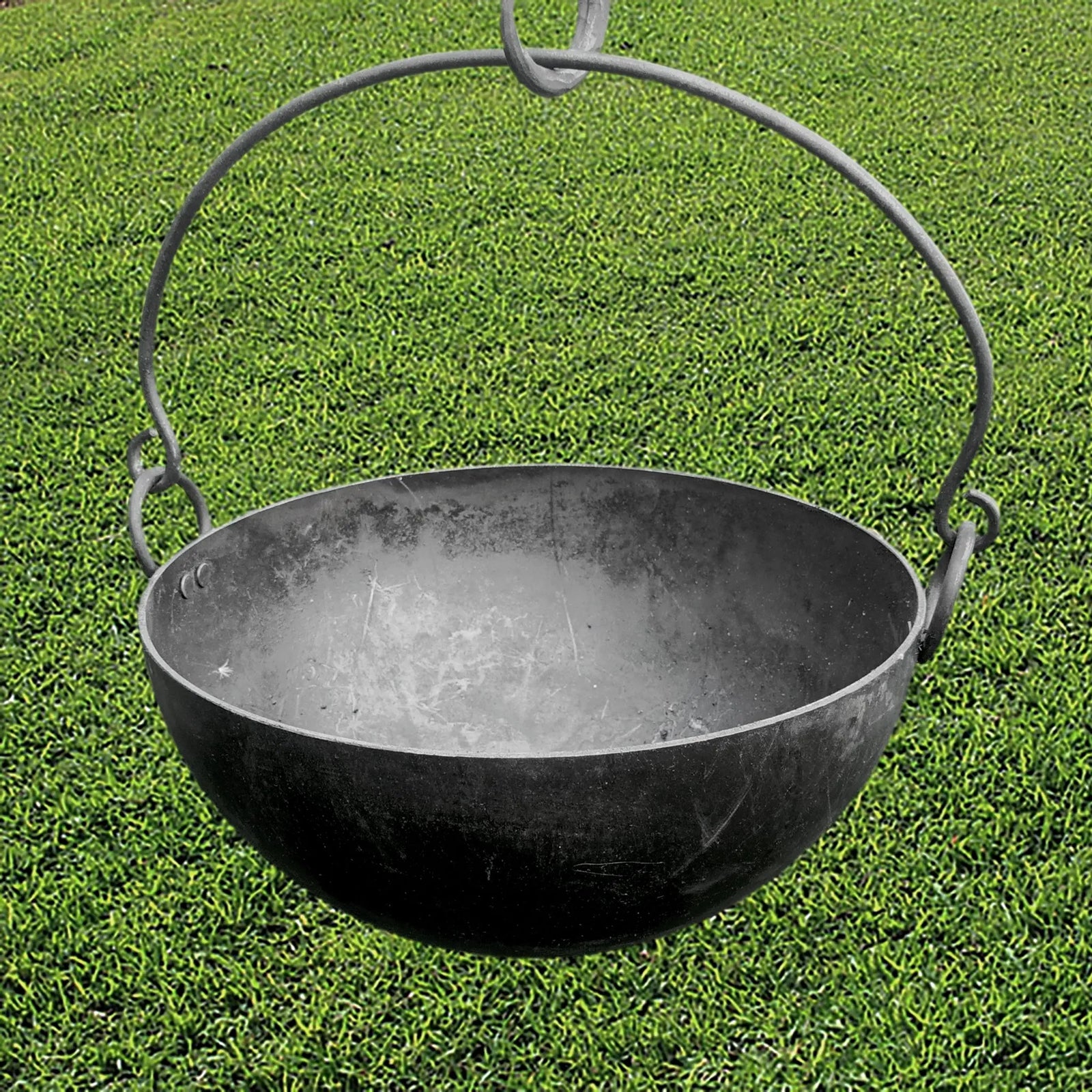 Large Handmade Riveted Steel Cauldron for Viking Feasts