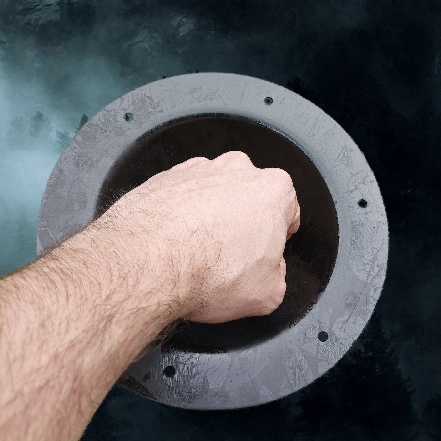 Blacekned Domed Viking Shield Boss with Rivet Holes