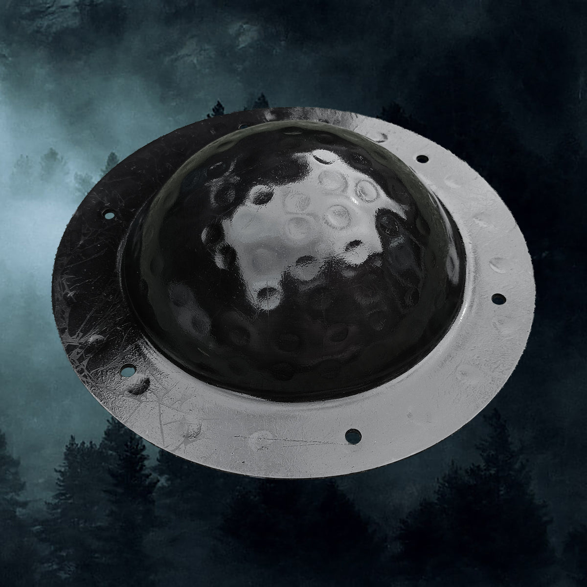 Blacekned Domed Viking Shield Boss with Rivet Holes