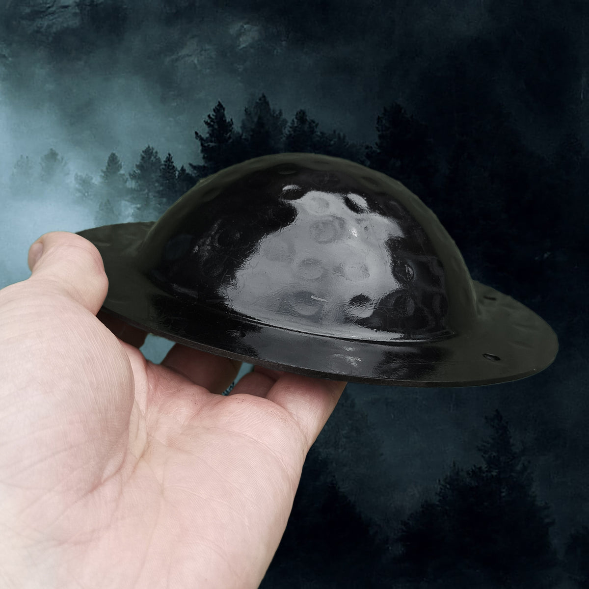 Blacekned Domed Viking Shield Boss with Rivet Holes