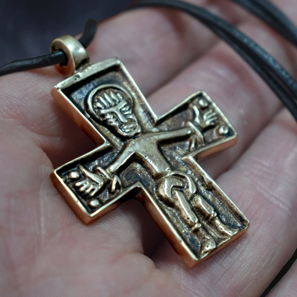 Bronze Replica Germanic Cross Pendant - Viking Jewelry