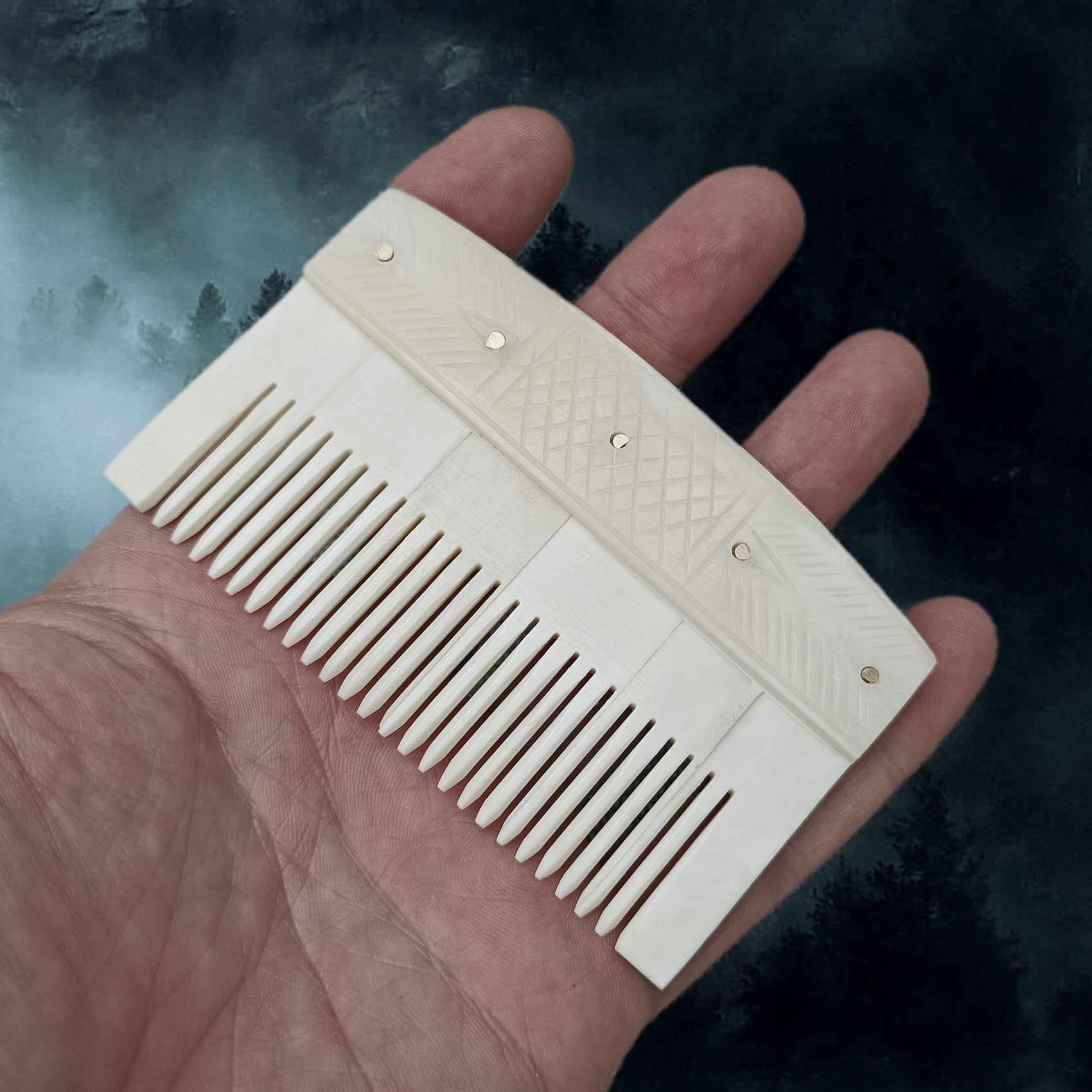 Decorated Bone Viking Comb - Viking Hair Accessories