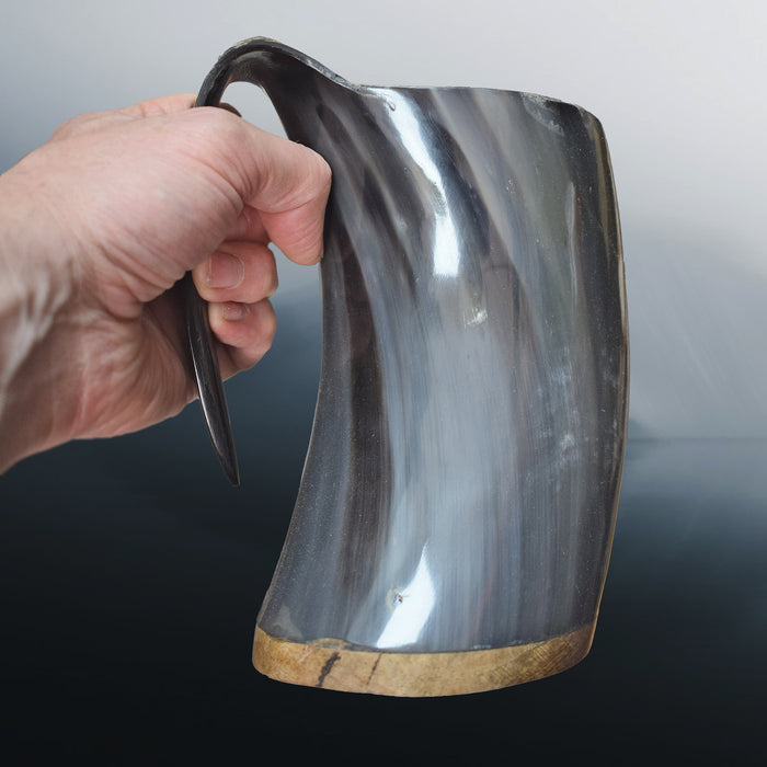 Large Polished Horn Beer Mug