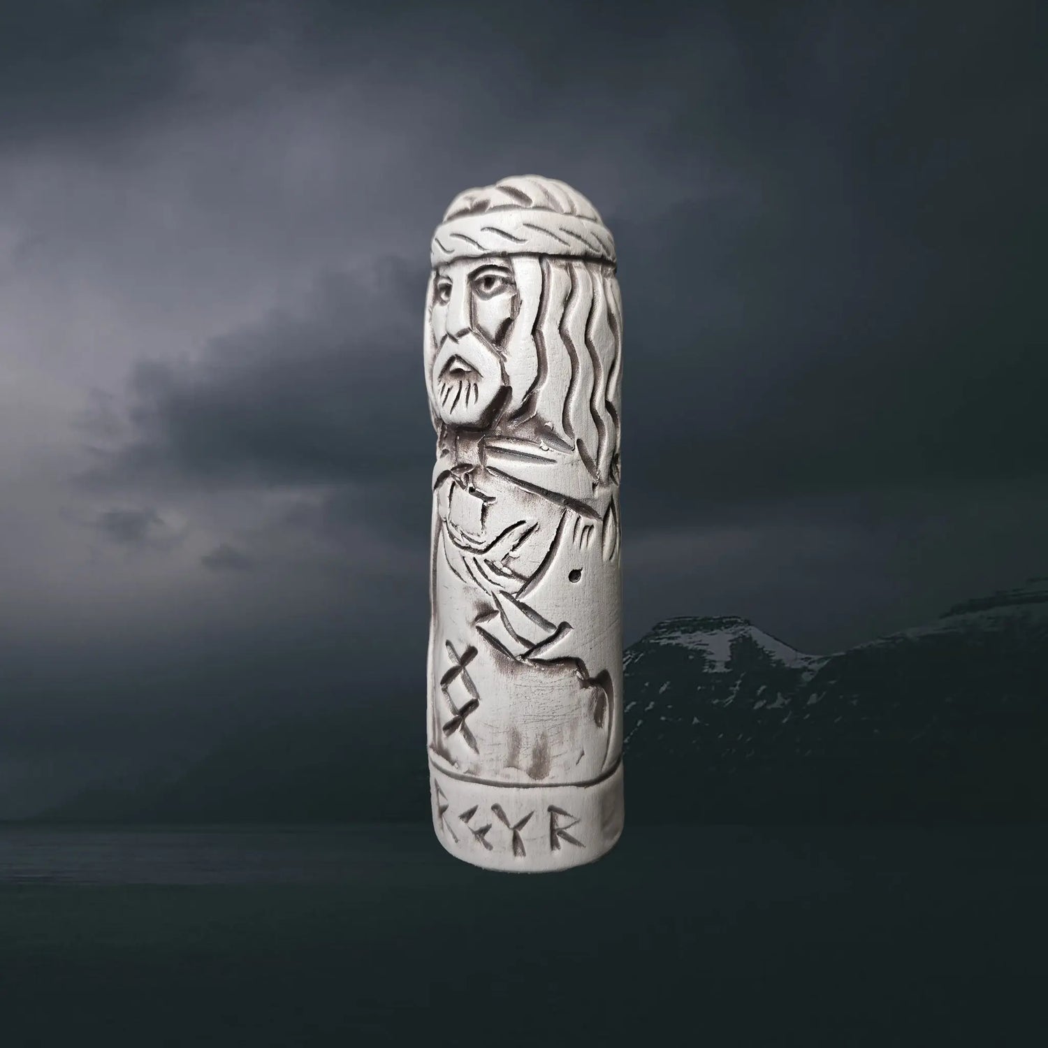 Hand-Crafted Ceramic Freyr Statuette - Asatru / Heathen Supplies