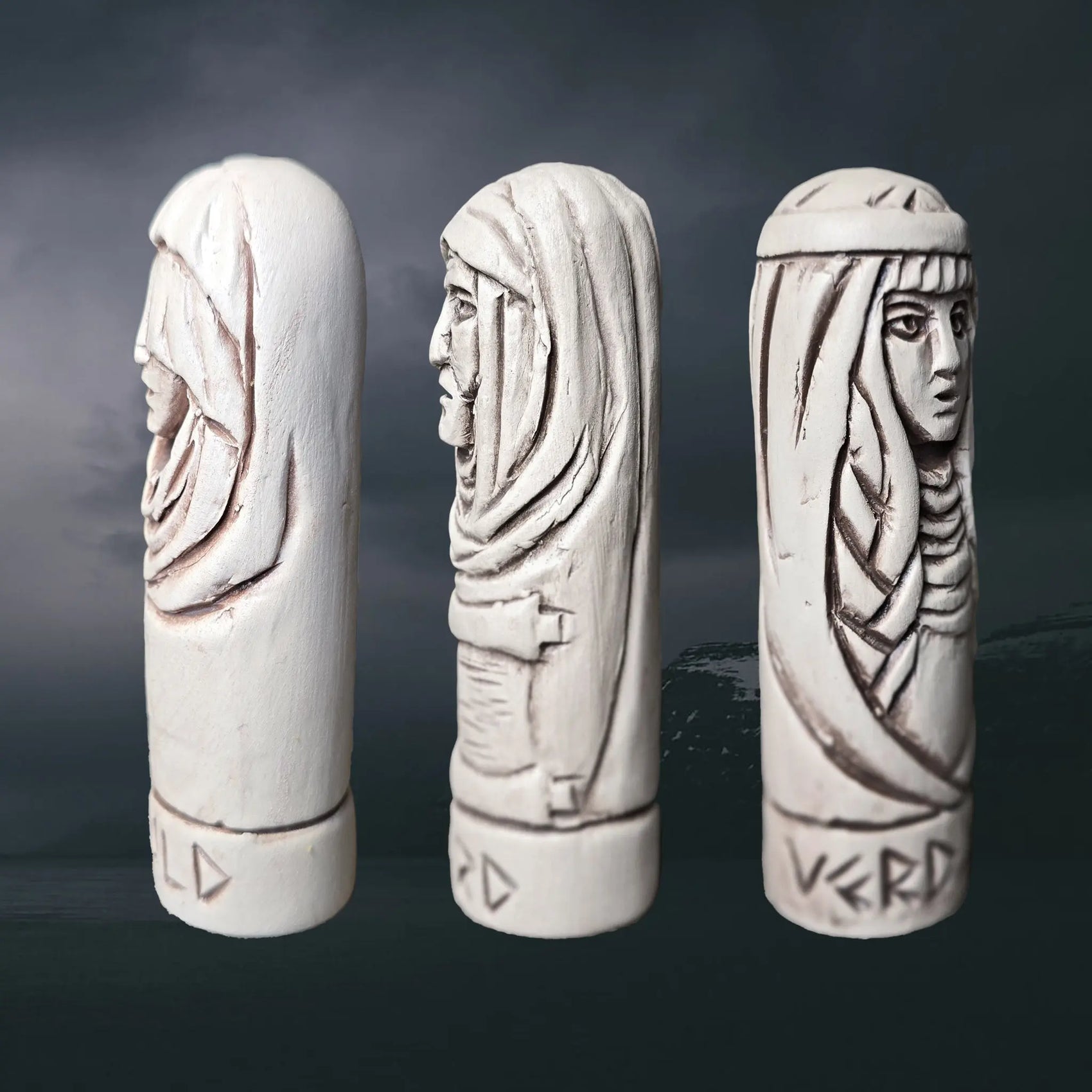 Hand-Crafted Ceramic Norns Statuettes - Asatru / Heathen Supplies