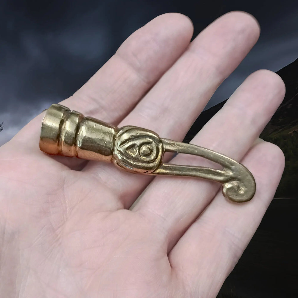 Medium Bronze Viking Drinking Horn Finial with Raven Head