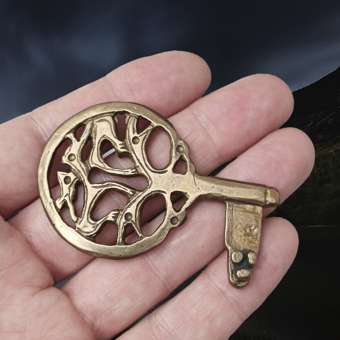 Large Bronze Round Viking Key from Uppakra
