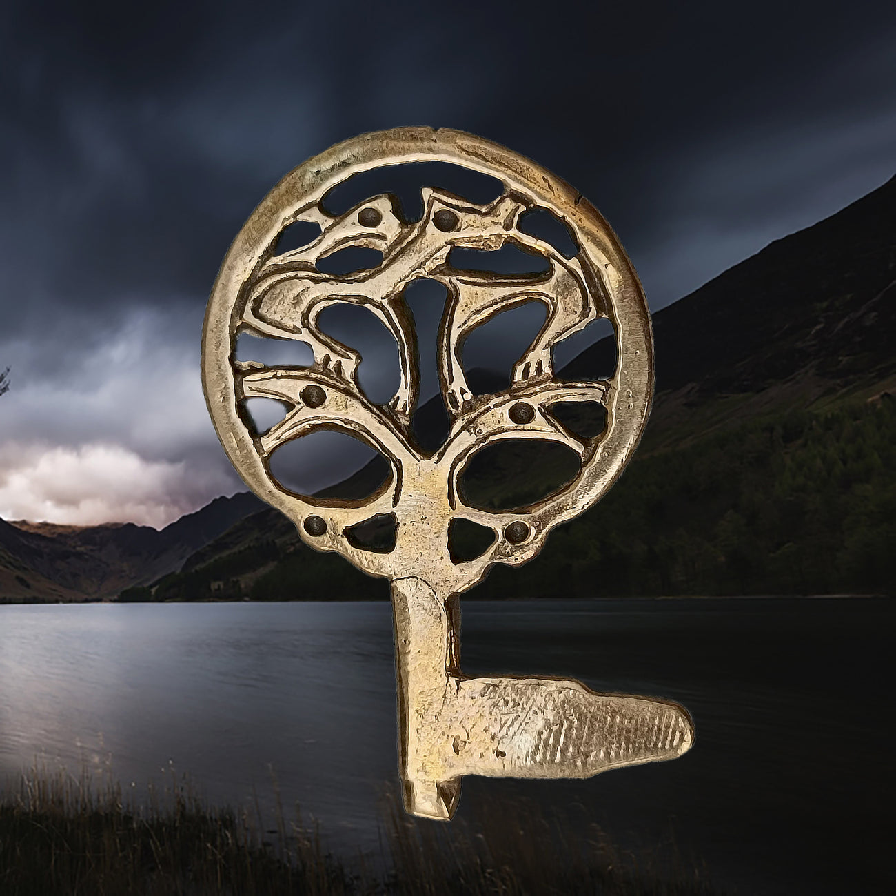 Large Bronze Round Viking Key from Uppakra