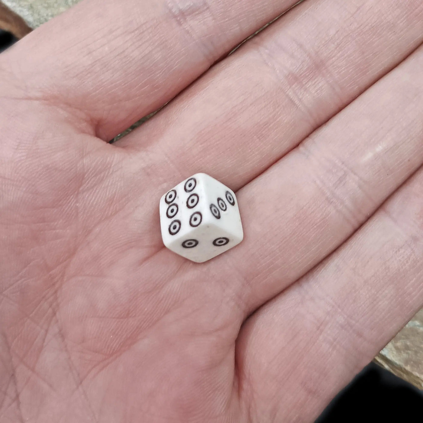 Small Bone Dice With Dot & Ring Marks for Viking Dice Games
