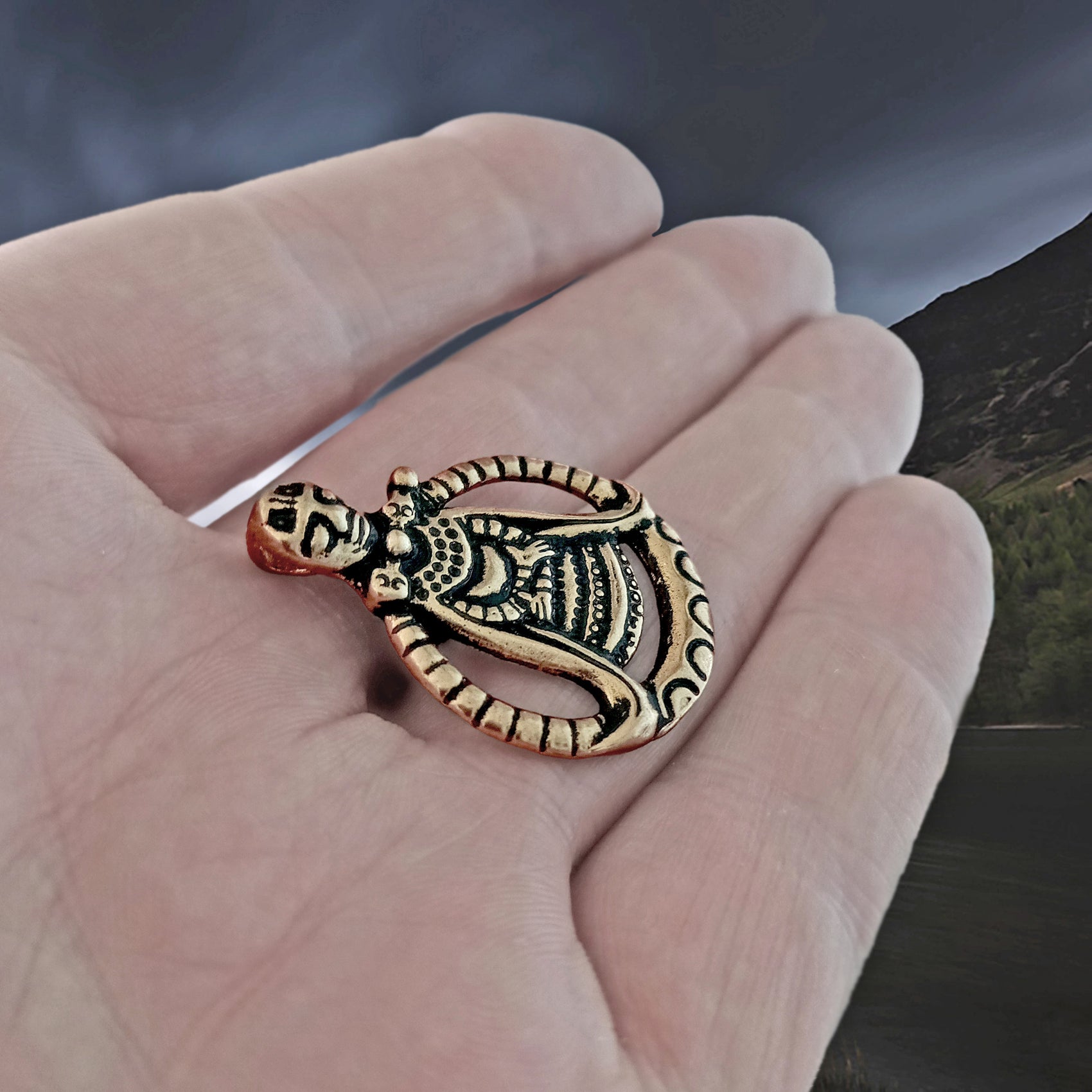 Large Bronze Circular Freya Pendant - Viking Pendants