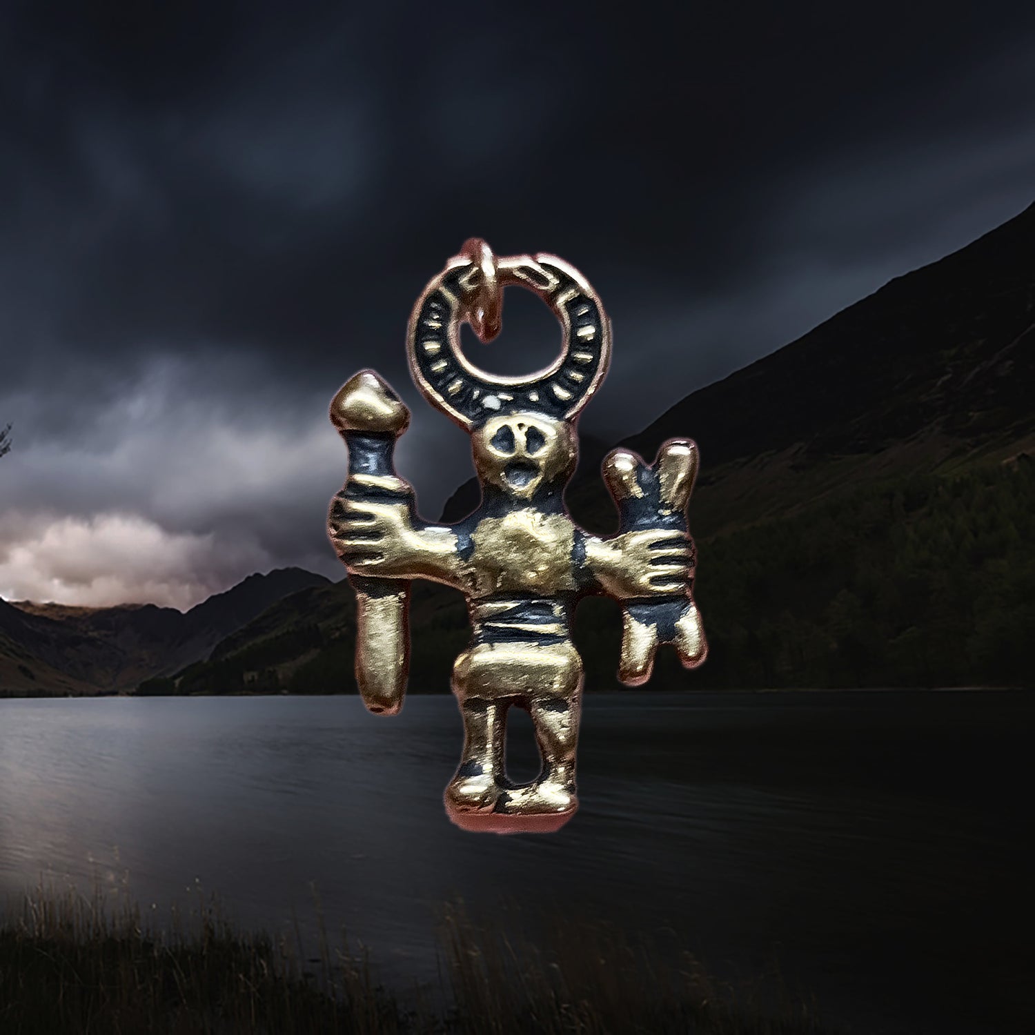 Sword Dancer Bronze Odin Priest Pendant - Viking Jewelry