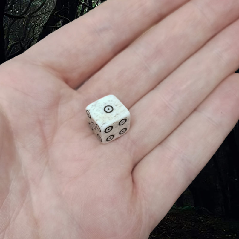 Medium Bone Dice With Dot and Rings Marks for Viking Dice Games