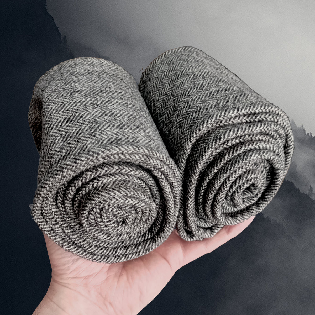 Wool Viking Leg Wraps / Winingas in Herringbone Weave