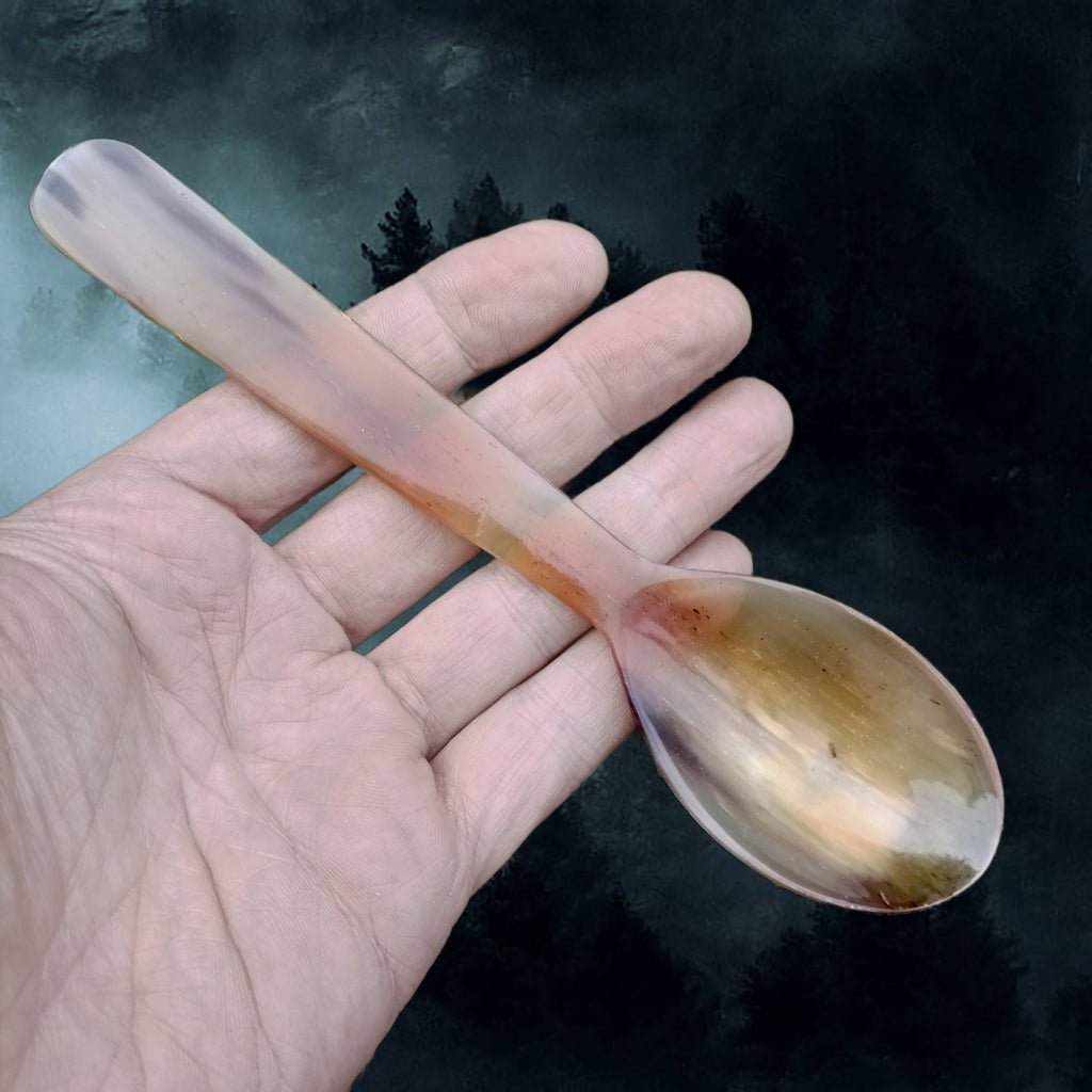 Large Horn Porridge Spoon for Viking / Medieval Feasting