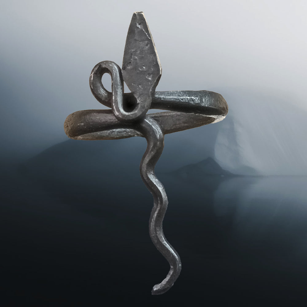 Hand Forged Viking Age Replica Iron Snake / Serpent Ring