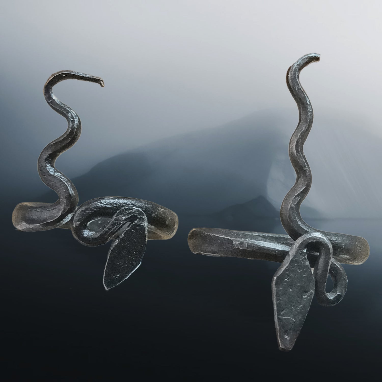 Hand Forged Viking Age Replica Iron Snake / Serpent Ring