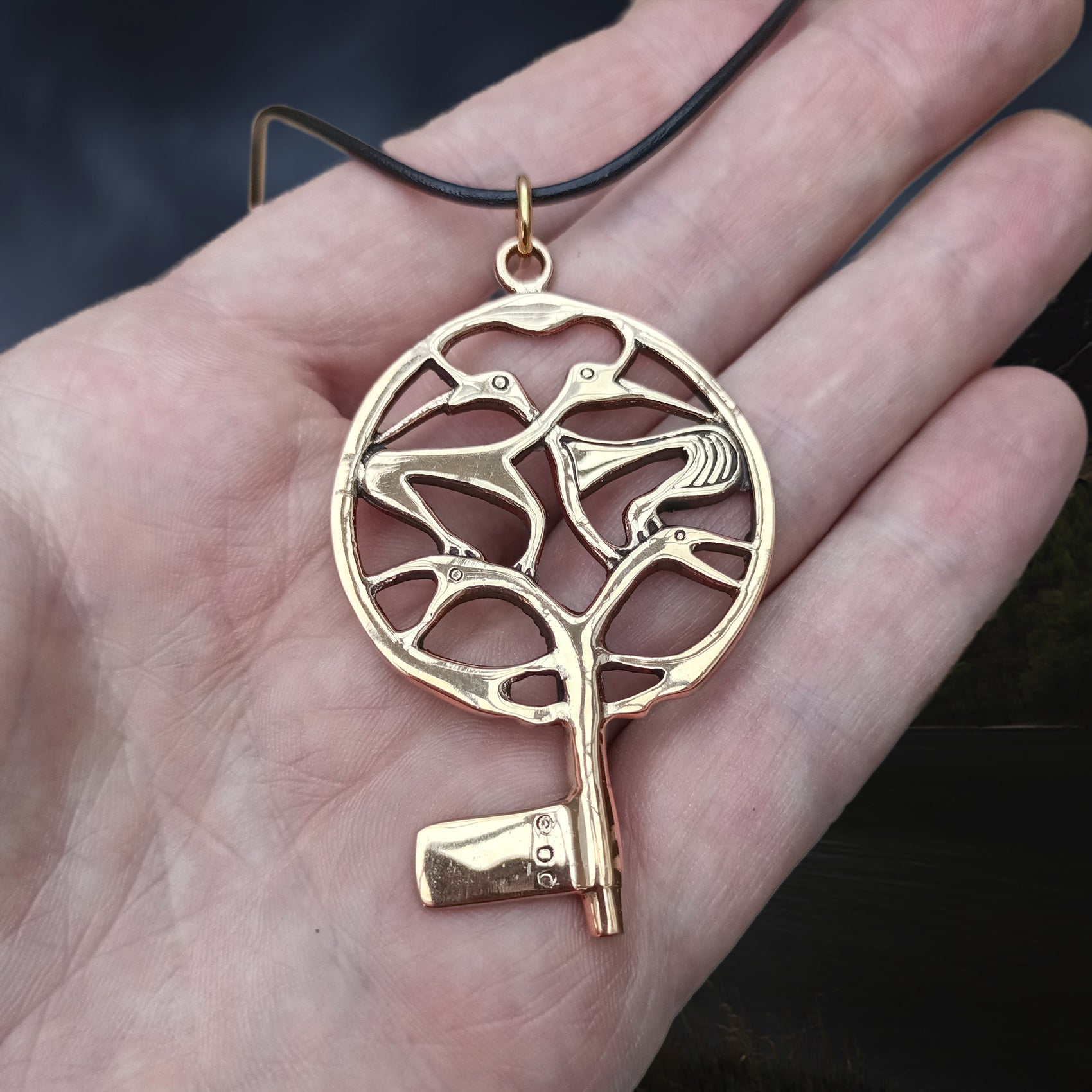 Bronze Large Round Viking Key Pendant from Uppakra