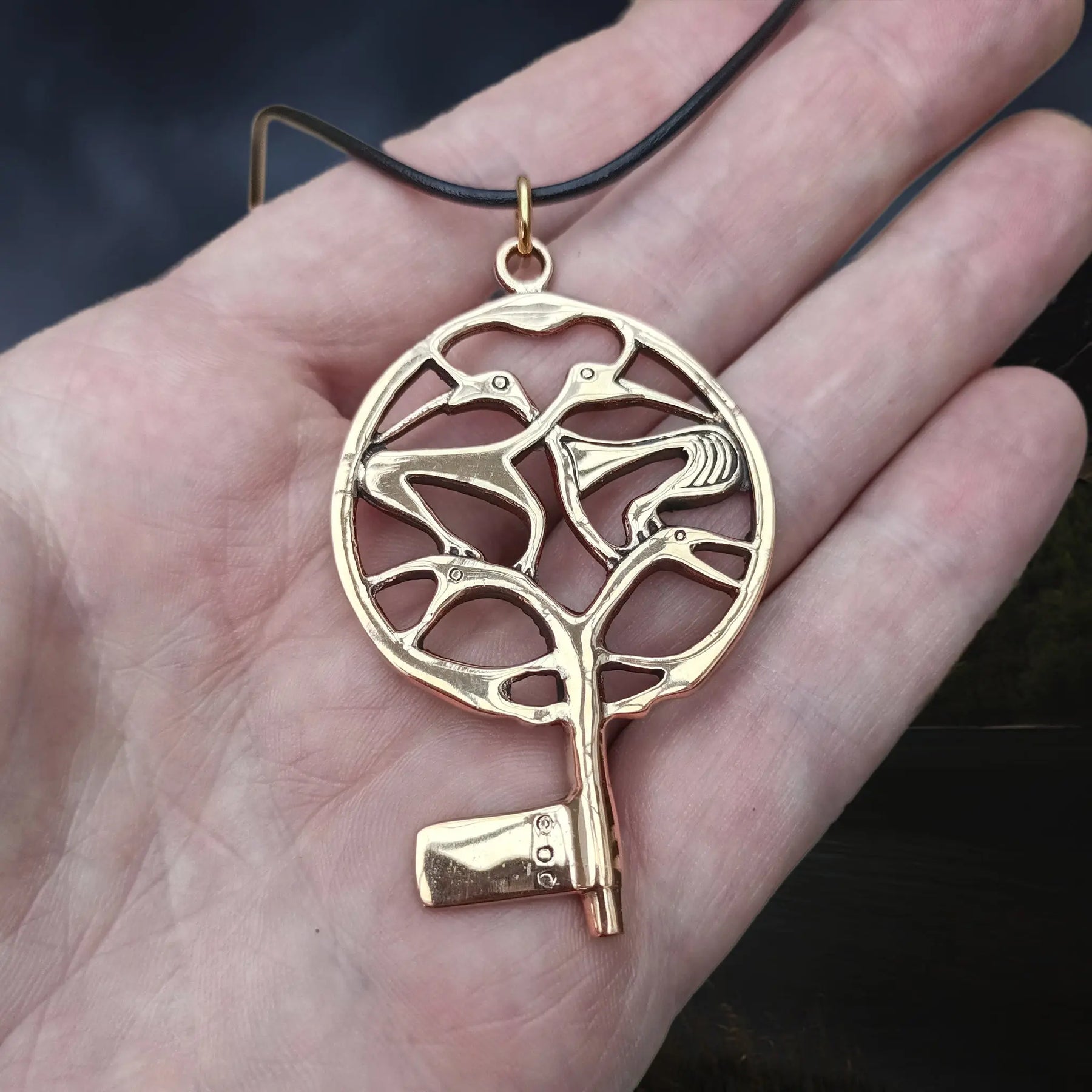 Bronze Large Round Viking Key Pendant from Uppakra