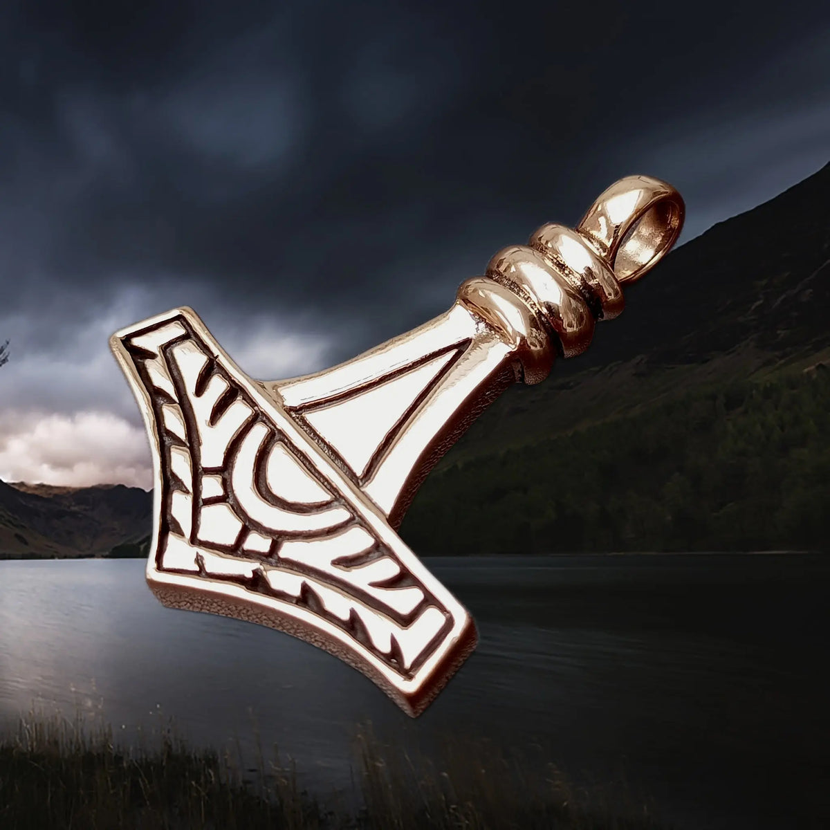 Bronze Gotland Replica Thors Hammer Pendant - Viking Jewelry