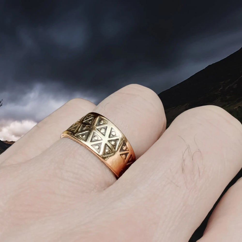 Embossed Replica Viking Ring in Bronze - Viking Jewelry
