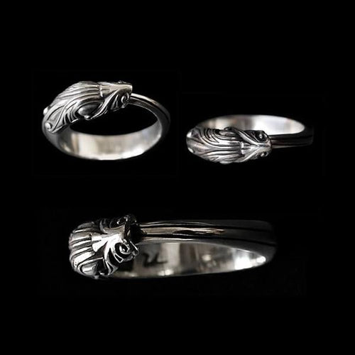 Silver Jormundgandr Serpent Ring - Silver Viking Jewelry