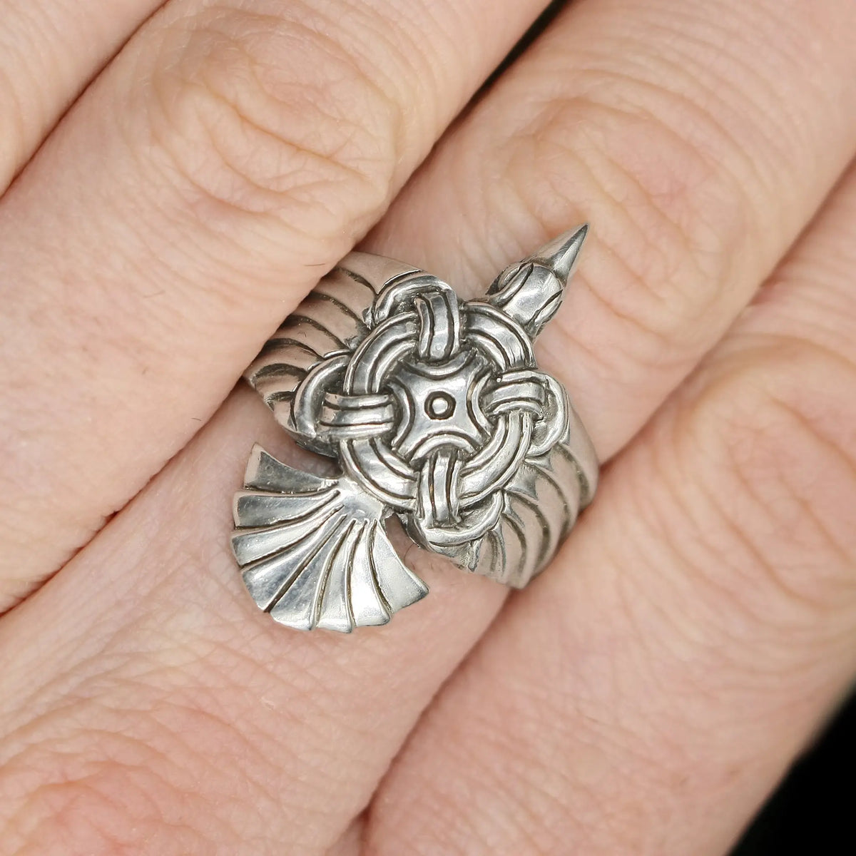 925 Sterling Silver Viking Raven Wing Ring from Borre - Viking Jewelry