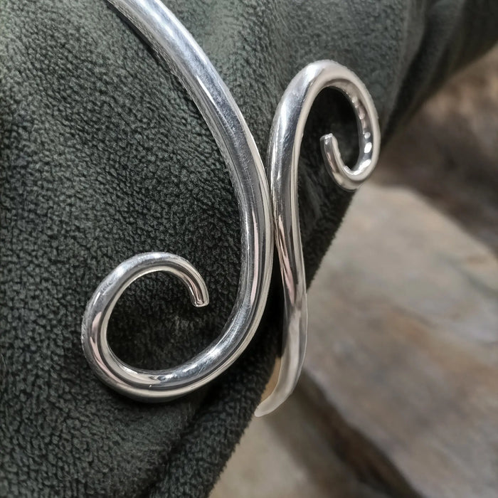 Hand-Forged Silver Viking Arm Ring / Arm Band / Torc