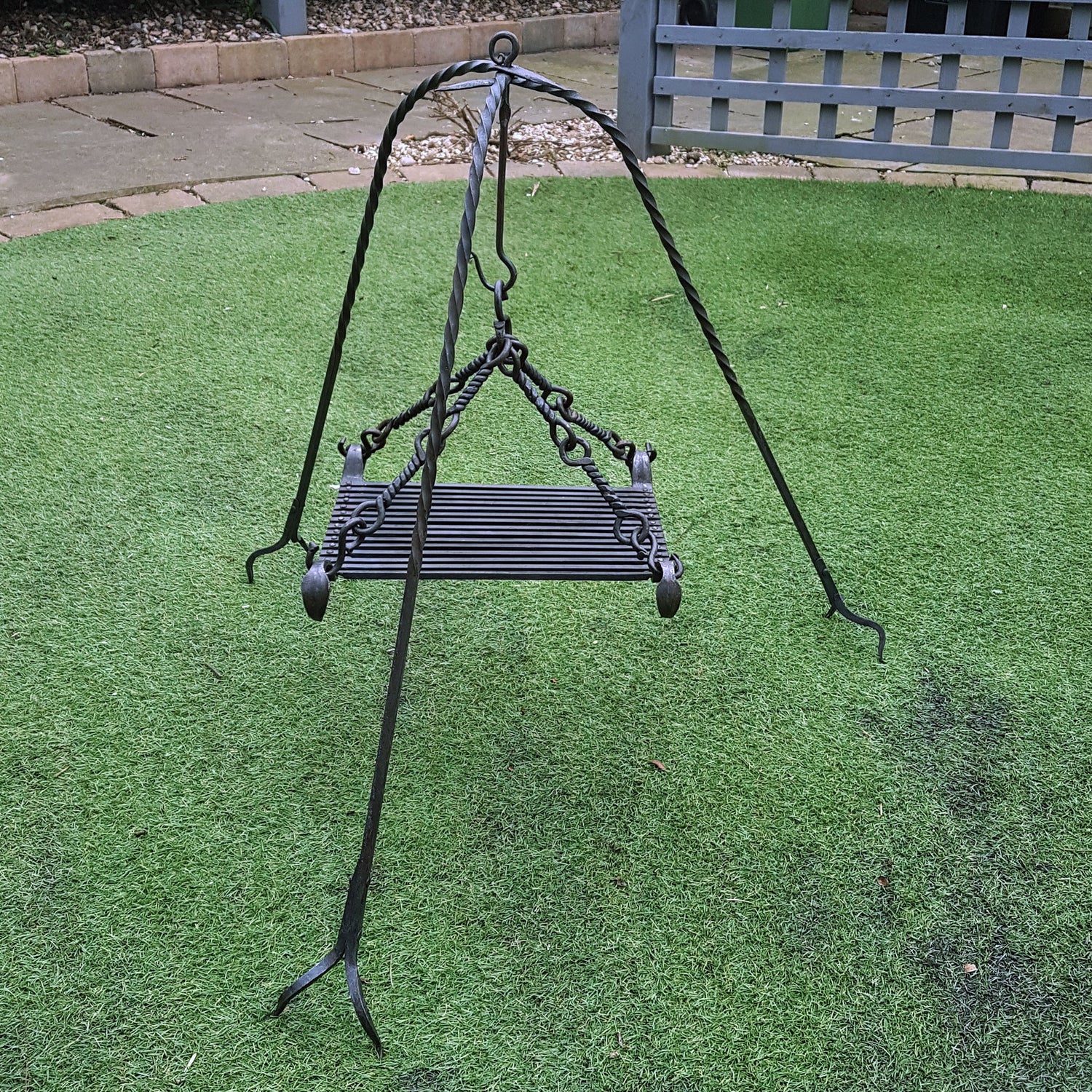 Hand-Forged Iron Tripod Cooking Stand