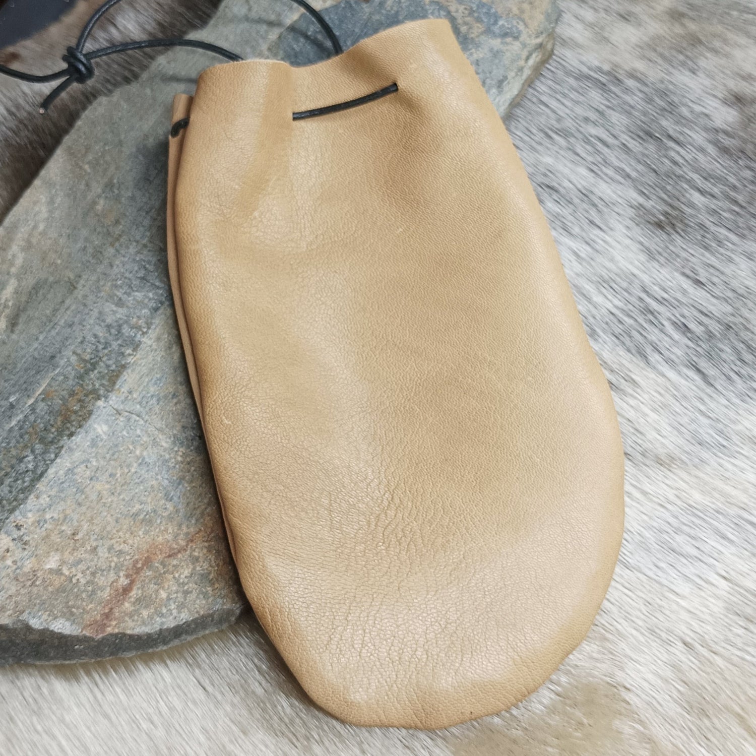 Medium Leather Draw String Pouch