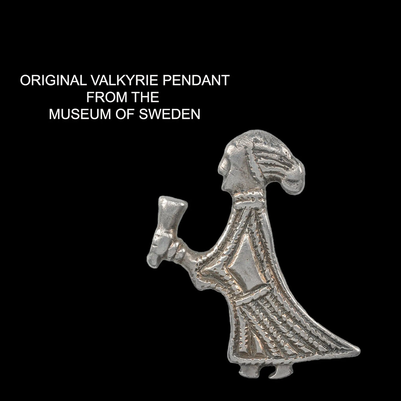 Large Silver Valkyrie Pendant in 925 Sterling Silver
