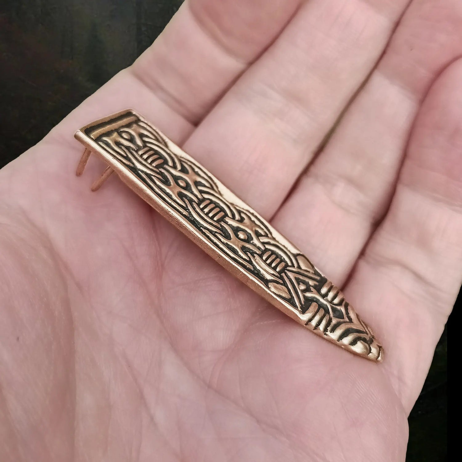 Bronze Borre Style Viking Strap End - Viking Belt Fittings