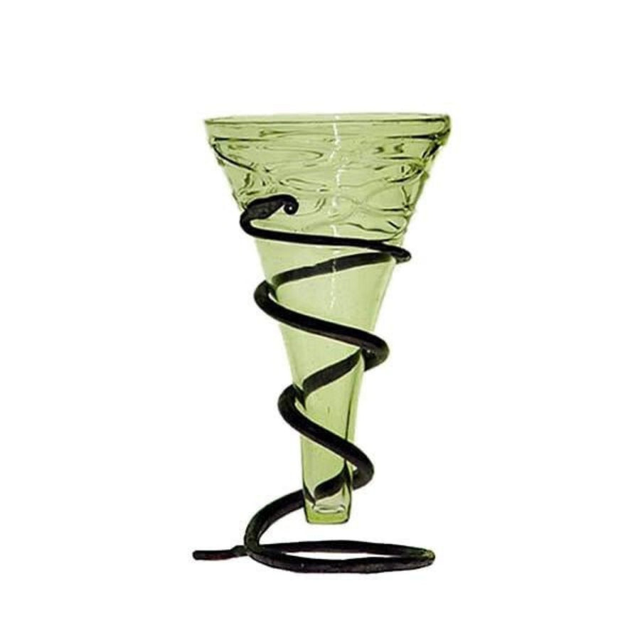 Decorated Glass Viking Cone Beaker with Iron Stand