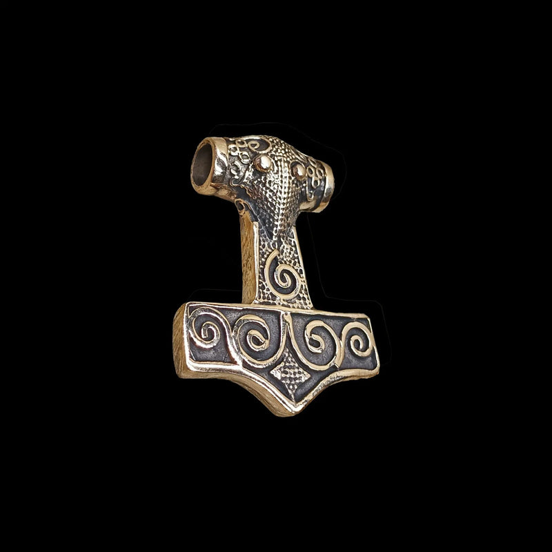 Bronze Filigree Thors Hammer Pendant From Kabara - Viking Jewelry