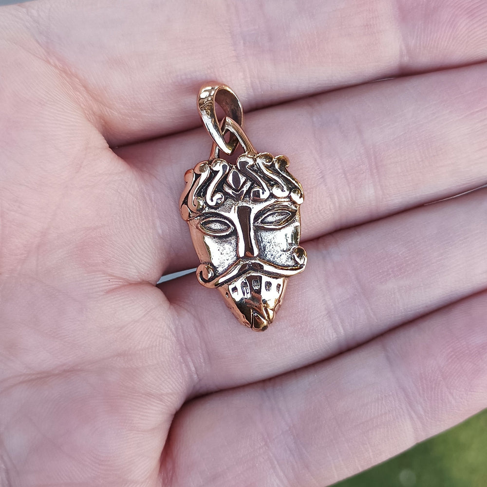 Bronze Loki Mask Viking Pendant - Viking Jewelry - Viking Art