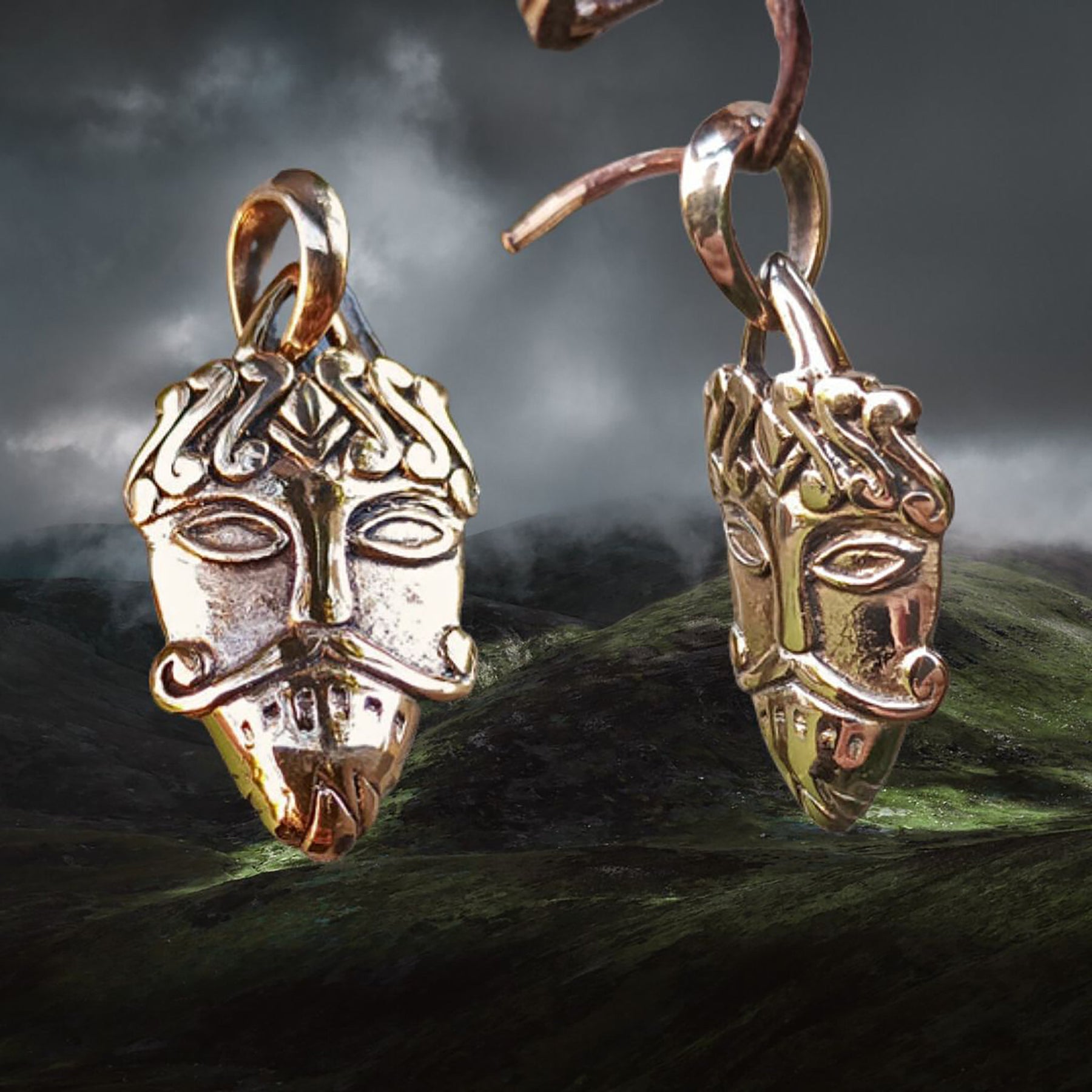 Bronze Loki Mask Viking Pendant - Viking Jewelry - Viking Art