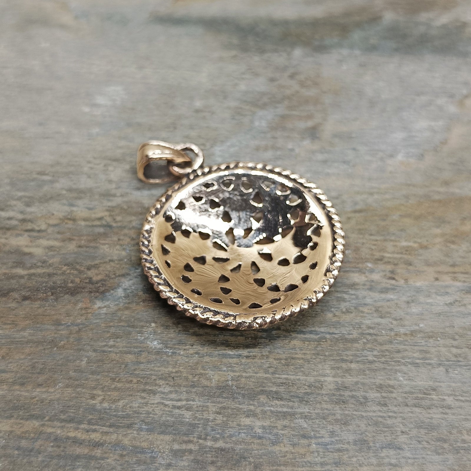 Bronze Sun Wheel Pendant - Odin Pendant - Viking Jewelry