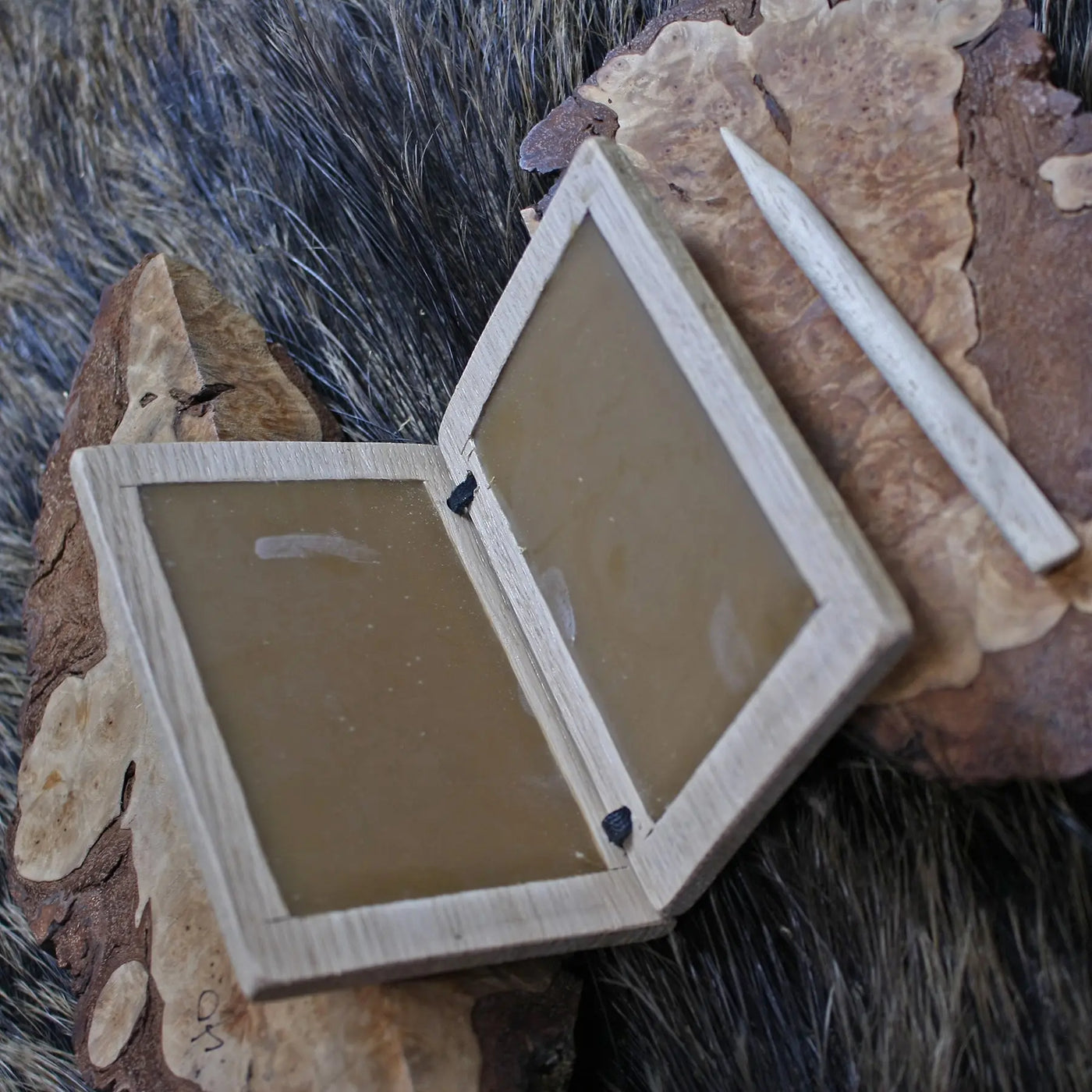 Handmade Wood Wax Writing Tablet with Wooden Stylus - The Viking