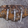 Antler Loki Runic Pendant on Natural Leather Thong - Viking Jewelry