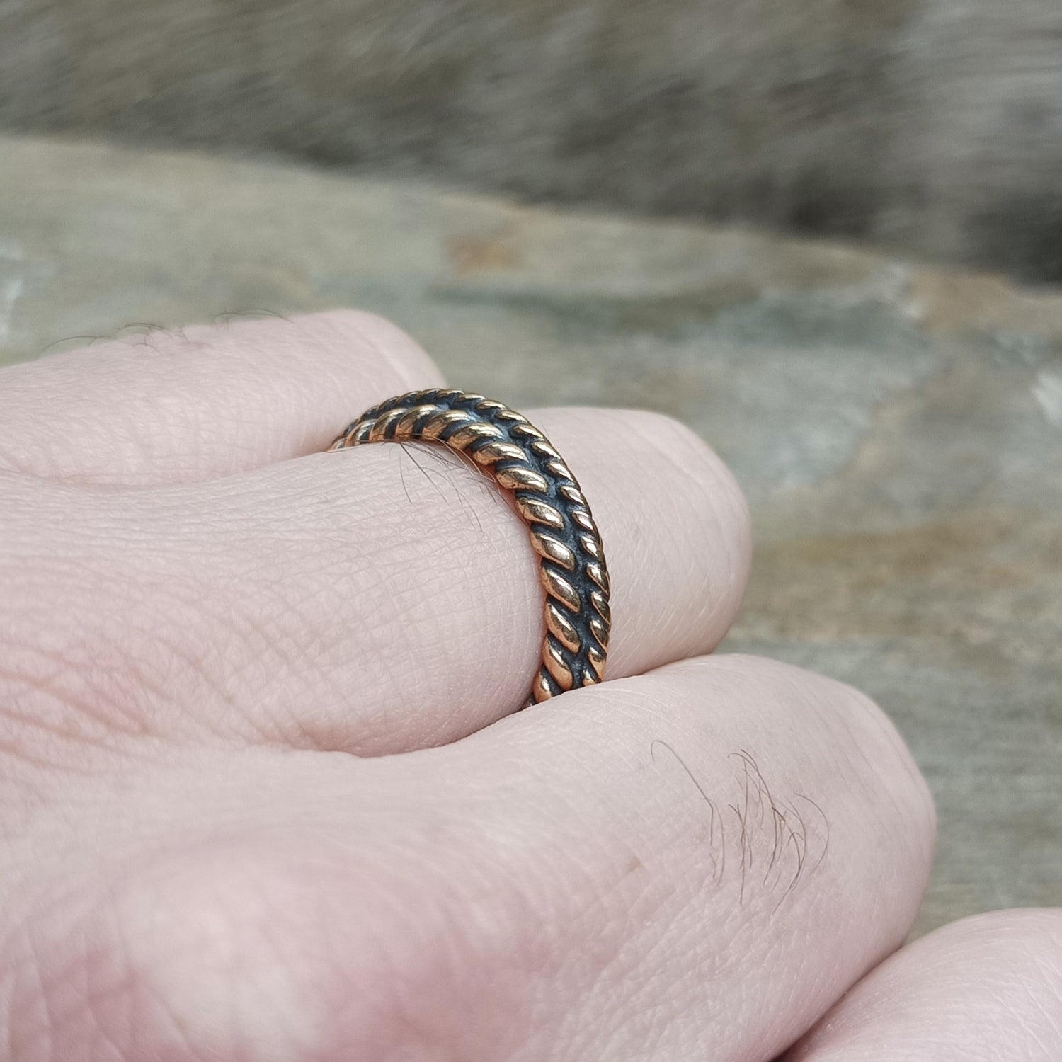 Bronze Braided Viking Ring / Serpent Rng - Bronze Viking Jewelry