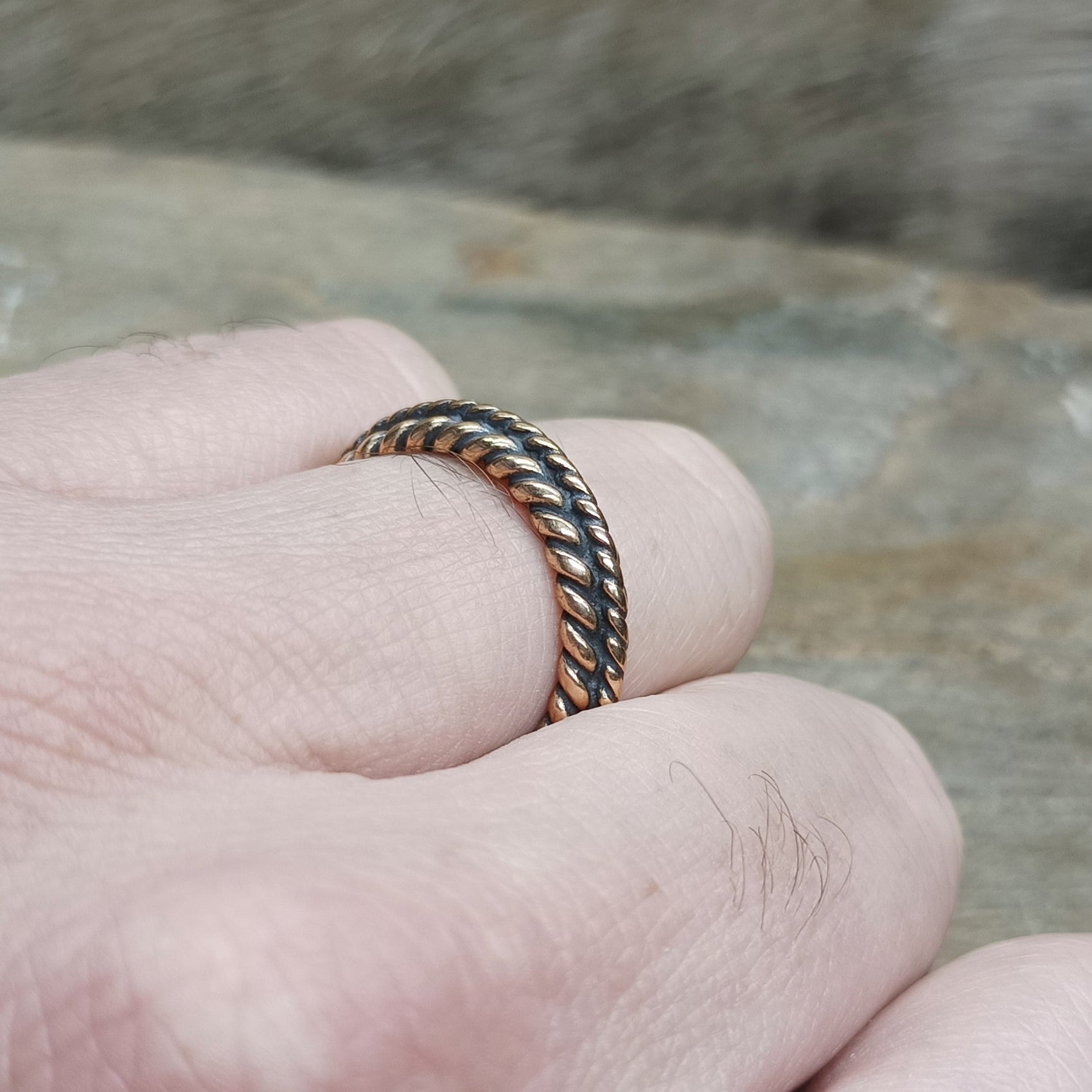 Bronze Braided Viking Ring / Serpent Rng - Bronze Viking Jewelry