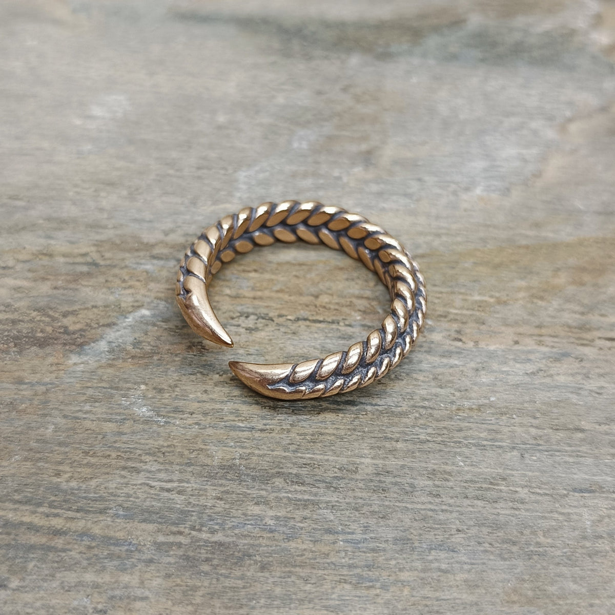 Bronze Braided Viking Ring / Serpent Rng - Bronze Viking Jewelry