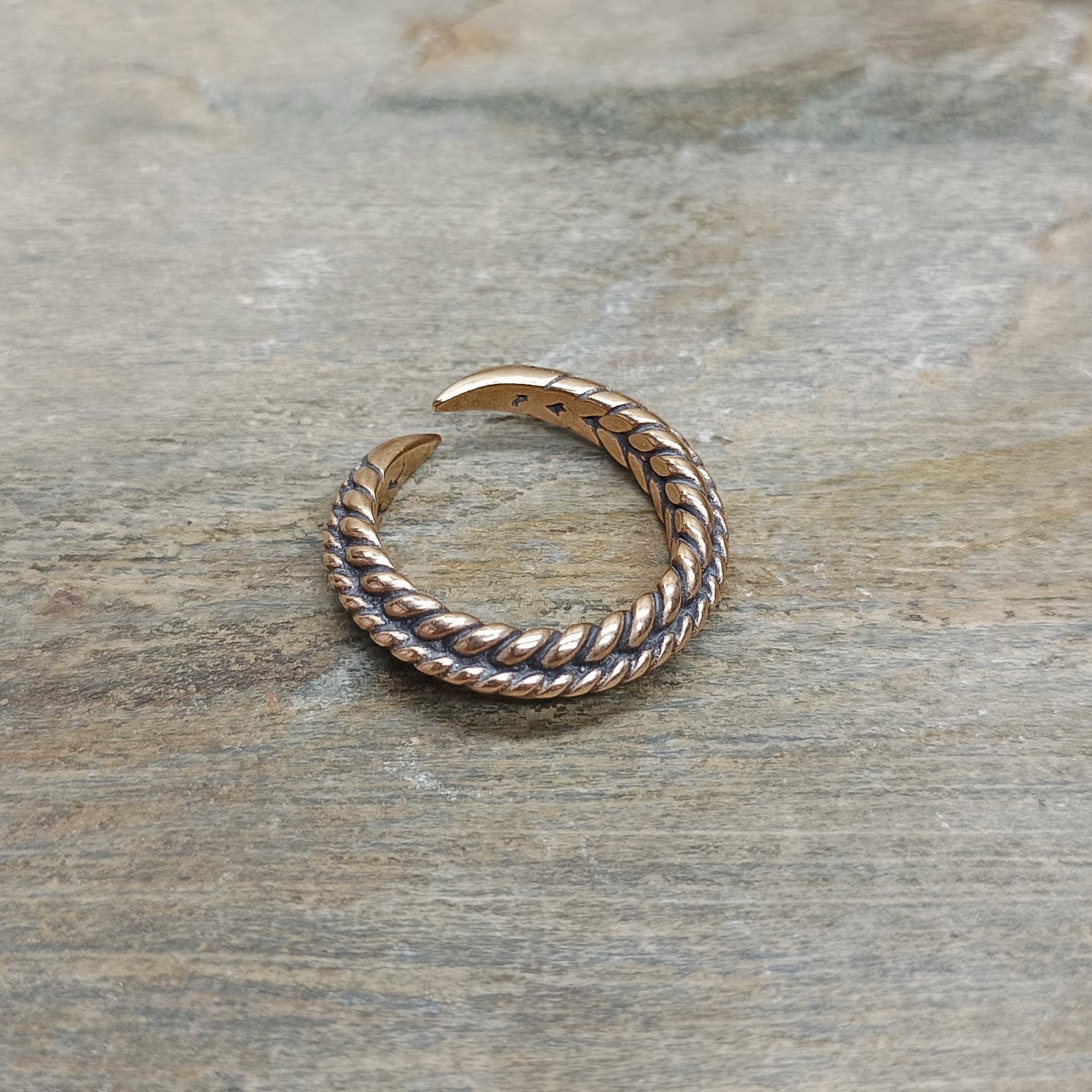 Bronze Braided Viking Ring / Serpent Rng - Bronze Viking Jewelry